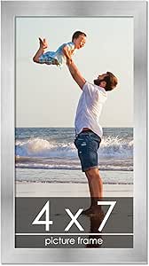 Amazon.com - 4x7 Frame Silver Pewter Wood Picture Frame with UV Acrylic ...