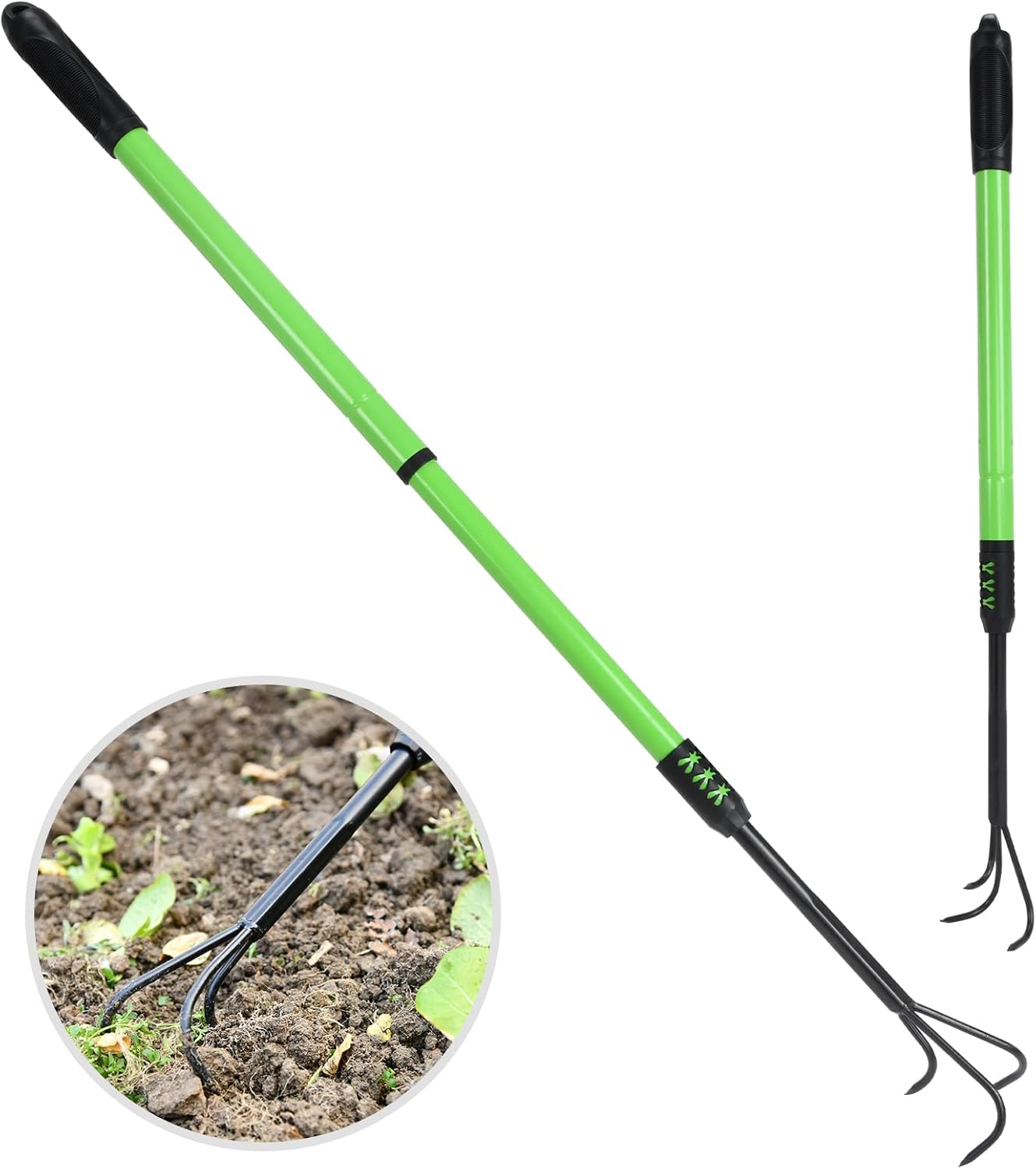 Amazon.com : Evcitn 3 Tine Garden Hand Cultivator with Adjustable Long ...