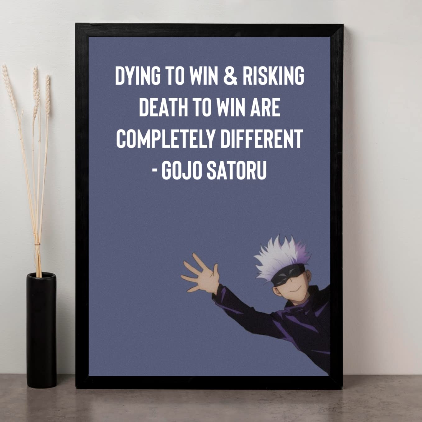 SoulAbiti gojo satoru quote to megumi art (12-inch X 18-inch, Framed ...