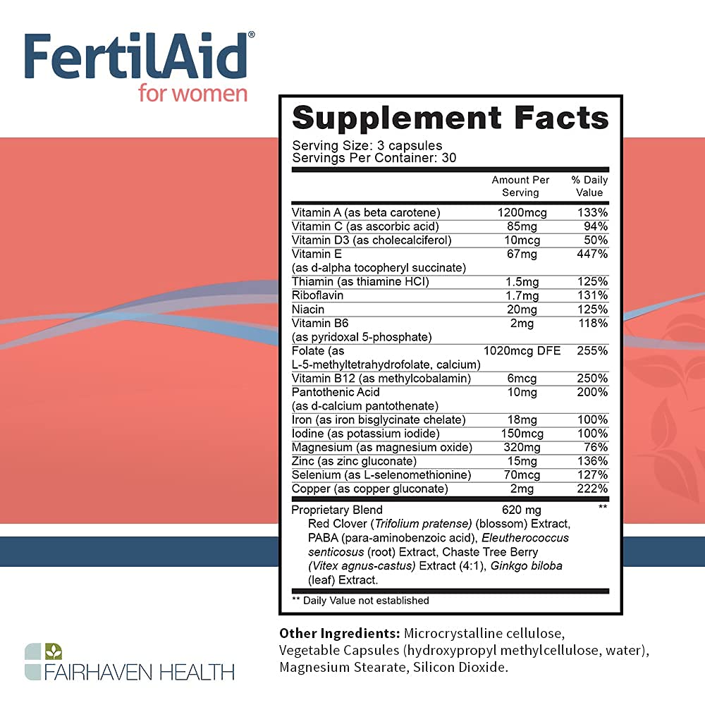 Fairhaven Health FertilAid for Women - Fertility Supplement & Natural ...