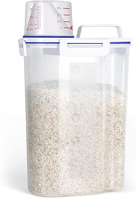 Amazon.com: Rice Storage Bin Cereal Containers Dispenser with BPA Free ...