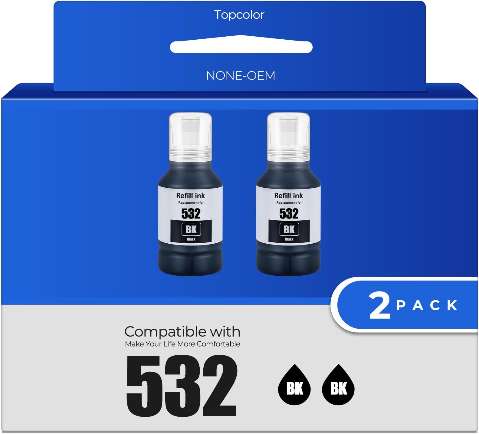 Amazon.com: storcfe 3 Pack 532 Pigment Compatible Refill Ink Bottles ...