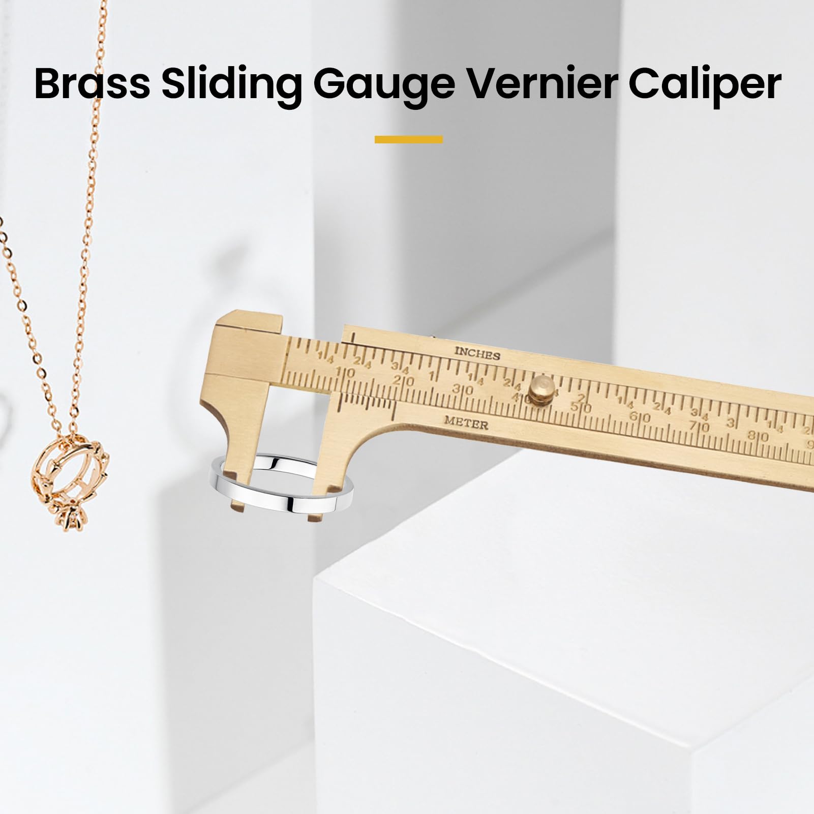 Snapklik.com : Double Scale Vernier Calipers Brass Sliding Gauge ...