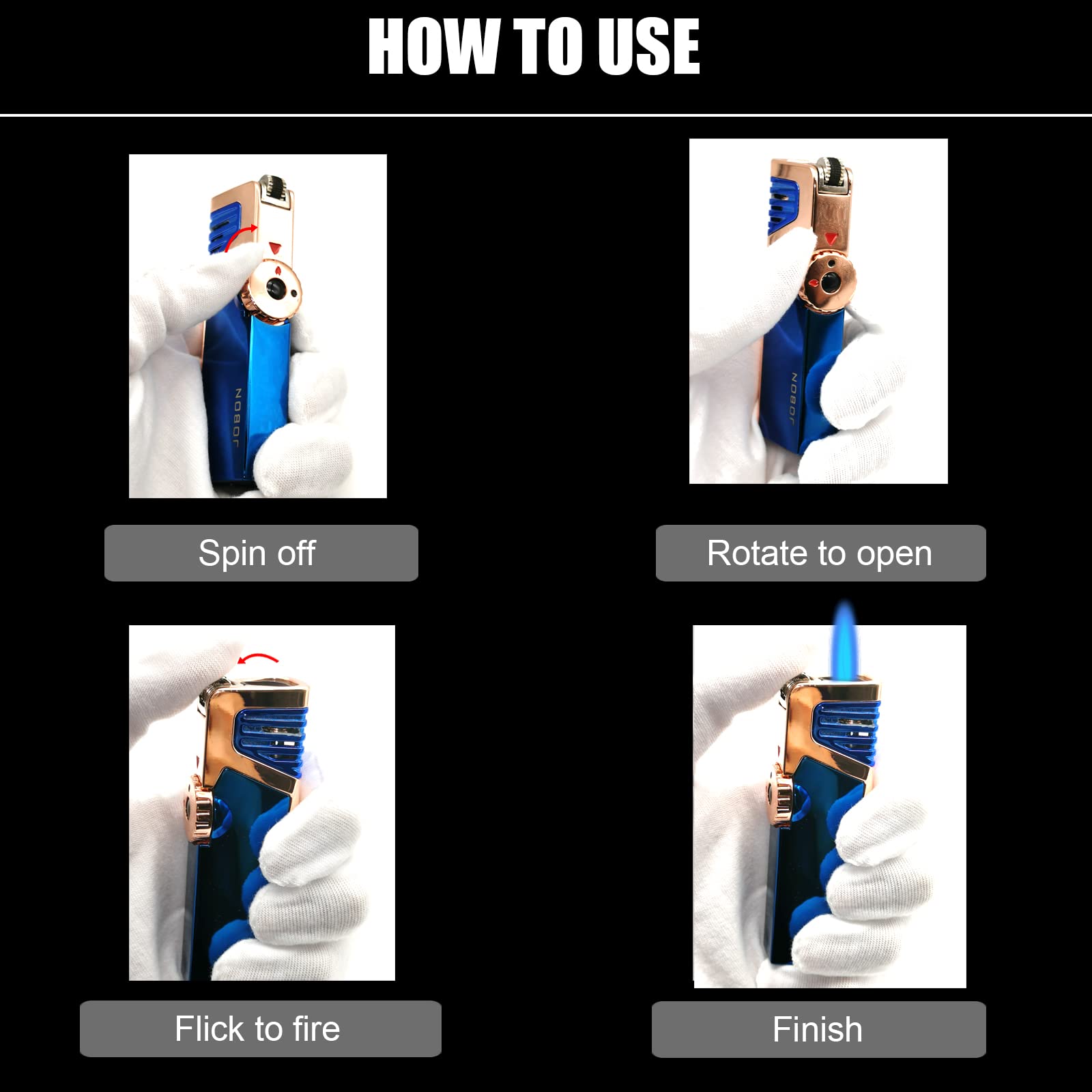 Snapklik.com : JOBON Mini Flint Torch Lighter, Adjustable Continuous ...