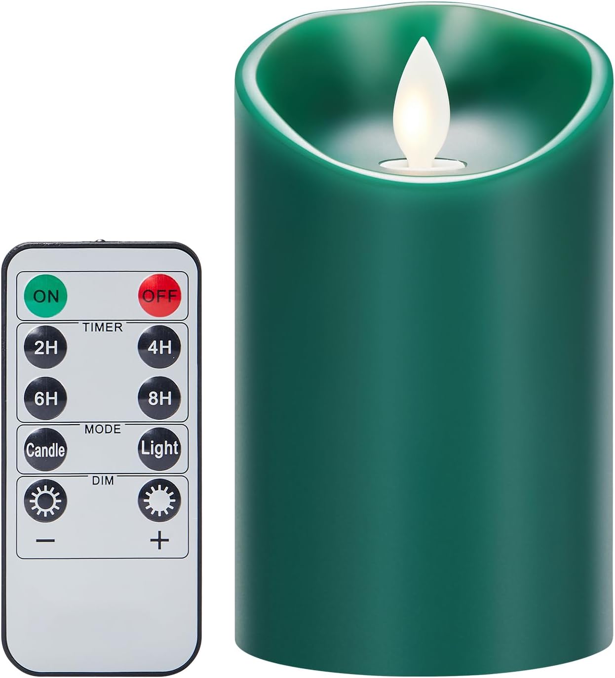 Koelaa Green Flameless Candles, Battery Candle with Remote, Christmas Decoration Candle ...