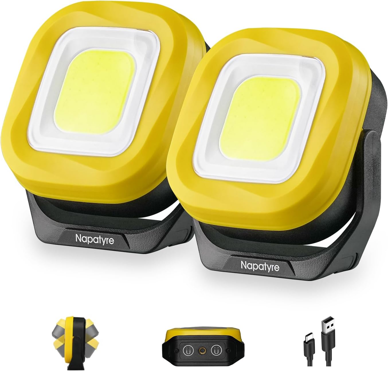 Napatyre Rechargeable LED Work Light,1000 Lumens Magnetic Work Light ...