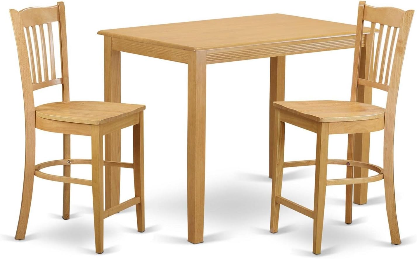 Amazon.com: East West Furniture YAGR3-OAK-W 3 Piece Kitchen Counter ...