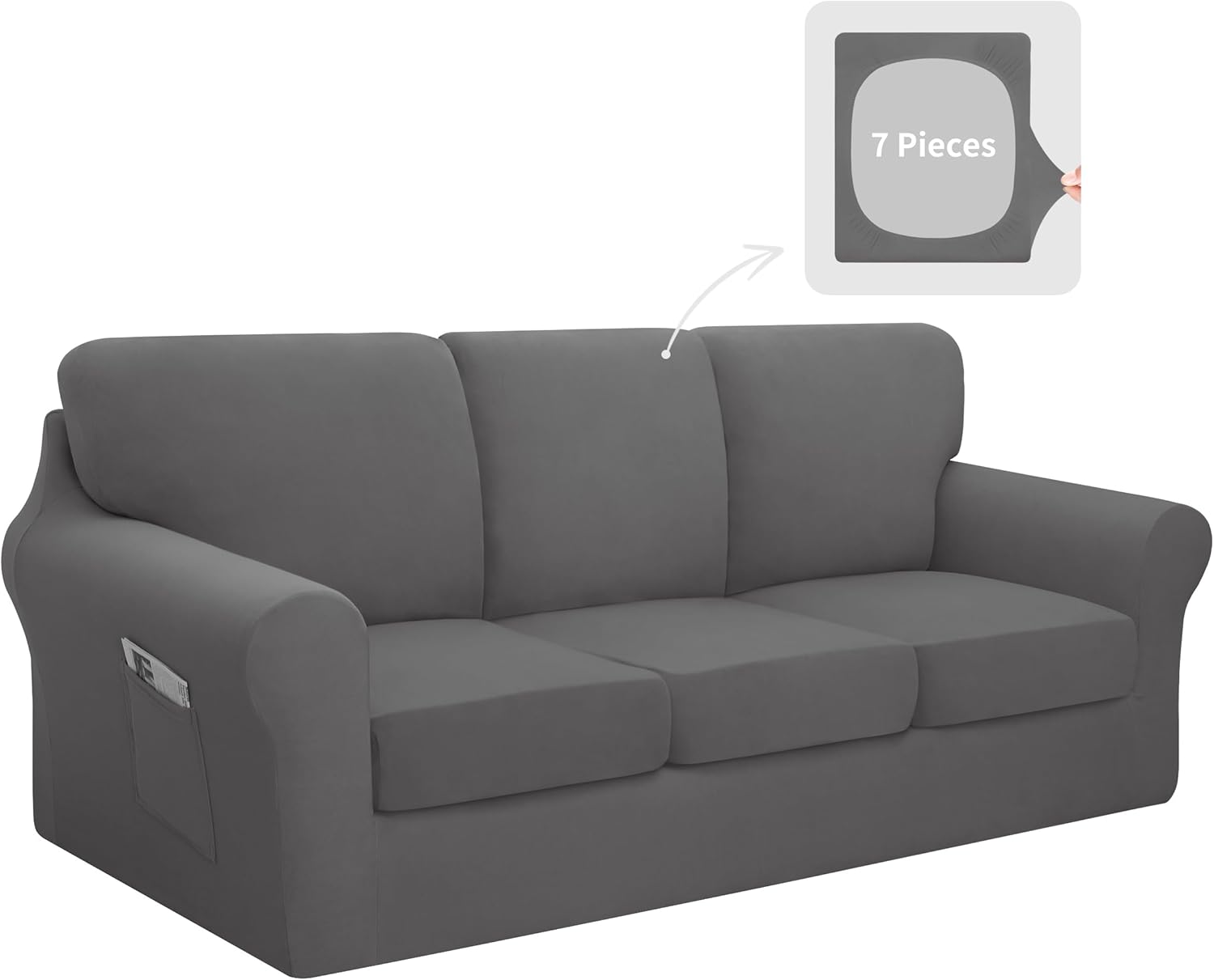 Amazon.com: Easy-Going 7 Pieces Stretch Couch Cover Washable Sofa Cover ...