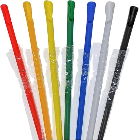 Amazon.com: Individually Wrapped Snow Cone Spoon Straws, Portable ...