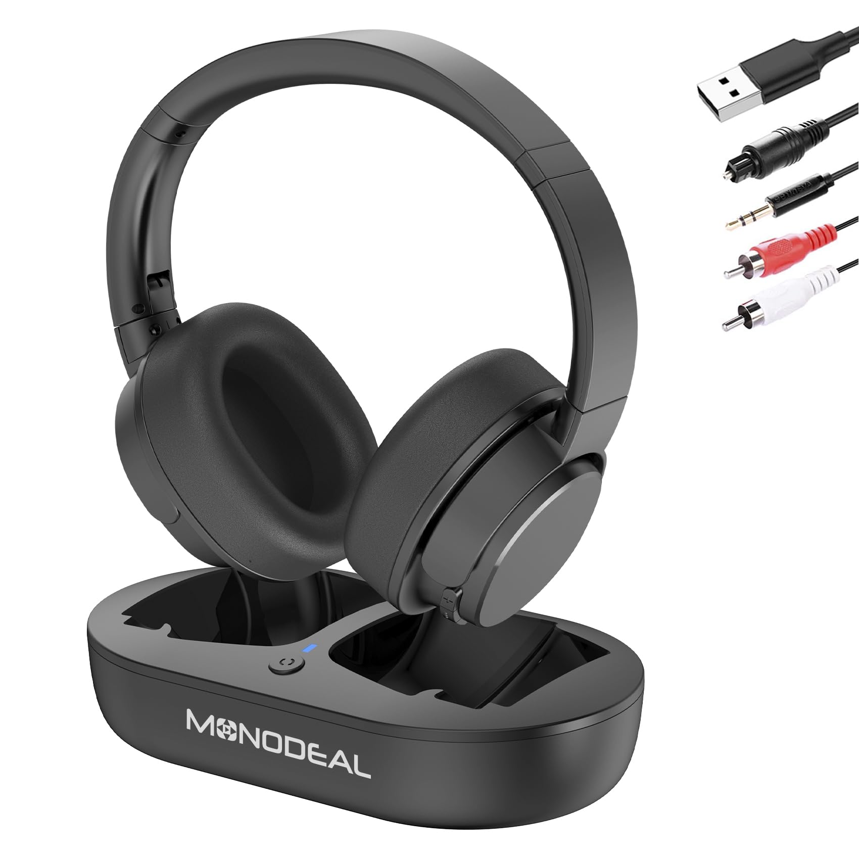 MONODEAL Wireless Headphones for TV Watching with Digital Optical RCA ...