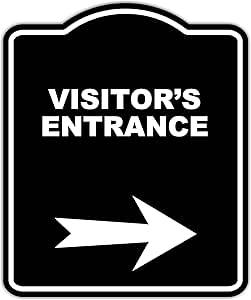Amazon.com: VISITOR’S ENTRANCE Black Sign Arrow Right Aluminum ...