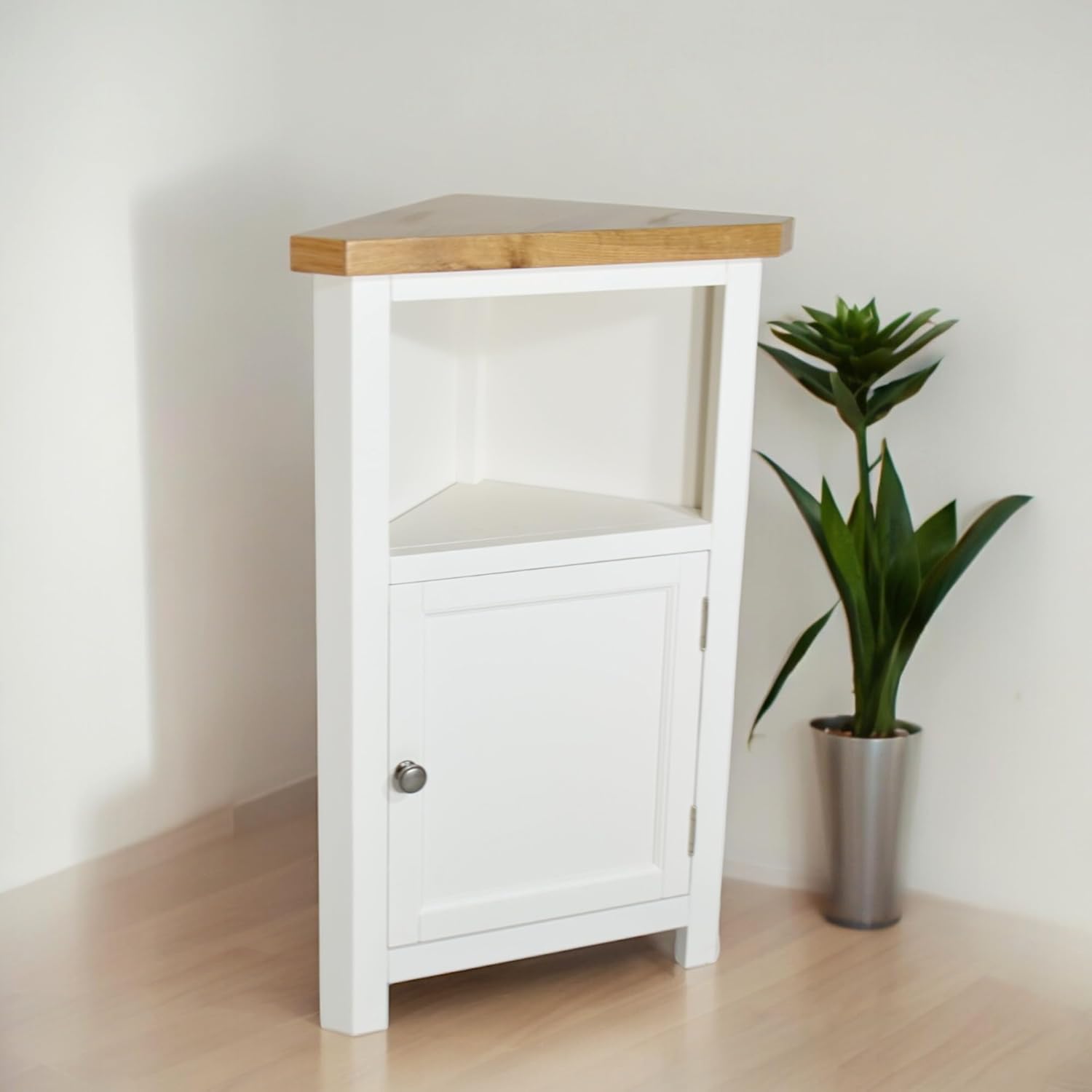 GROFurniture Snow White Corner Cabinet, Painted Small Corner Cabinet ...