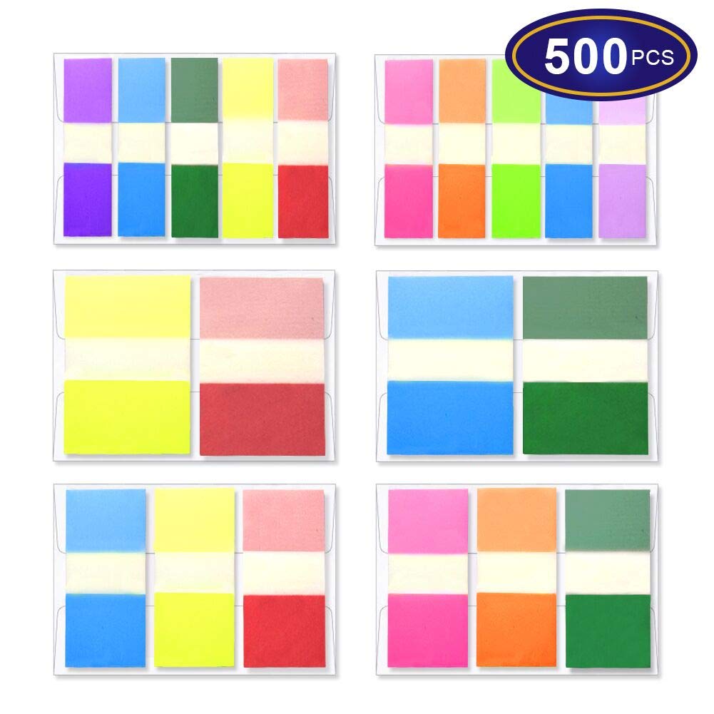 Buy Colored Page Markers Sticky s 500 Pcs, Neon Sticky Index Tabs for ...