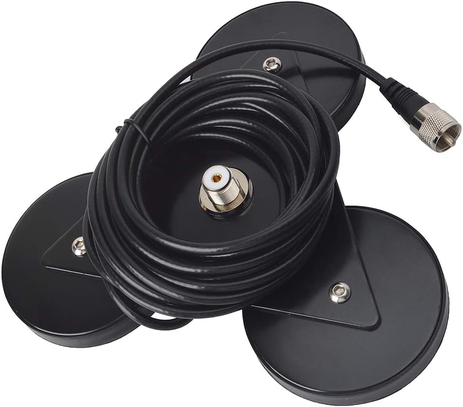 Amazon.com: Heavy Duty SO-239 5" Antenna Magnet Mount w/ 15ft Cable ...