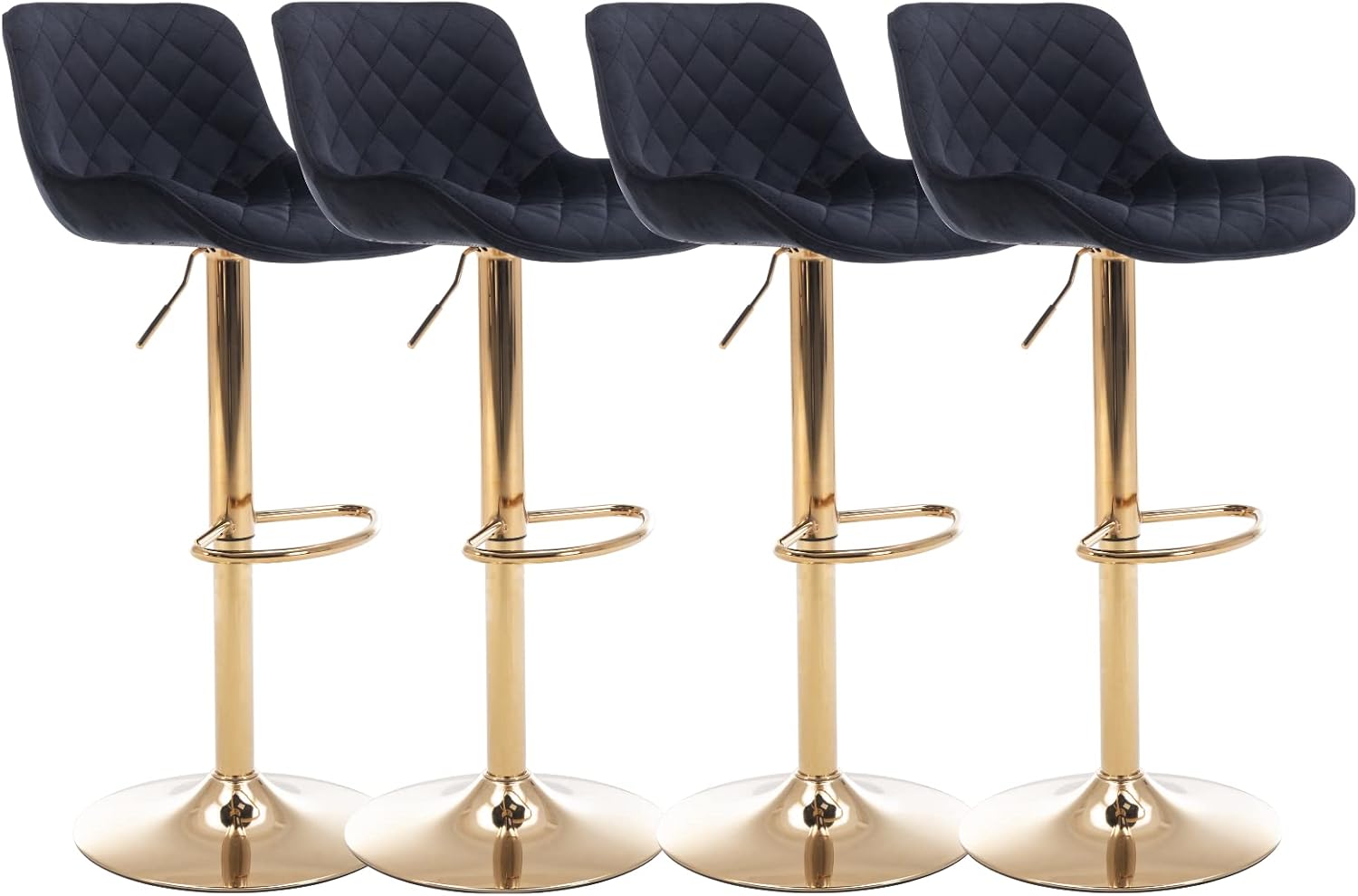 Amazon.com: CIMOTA Swivel Black Bar Stools Set of 4 Adjustable Counter ...
