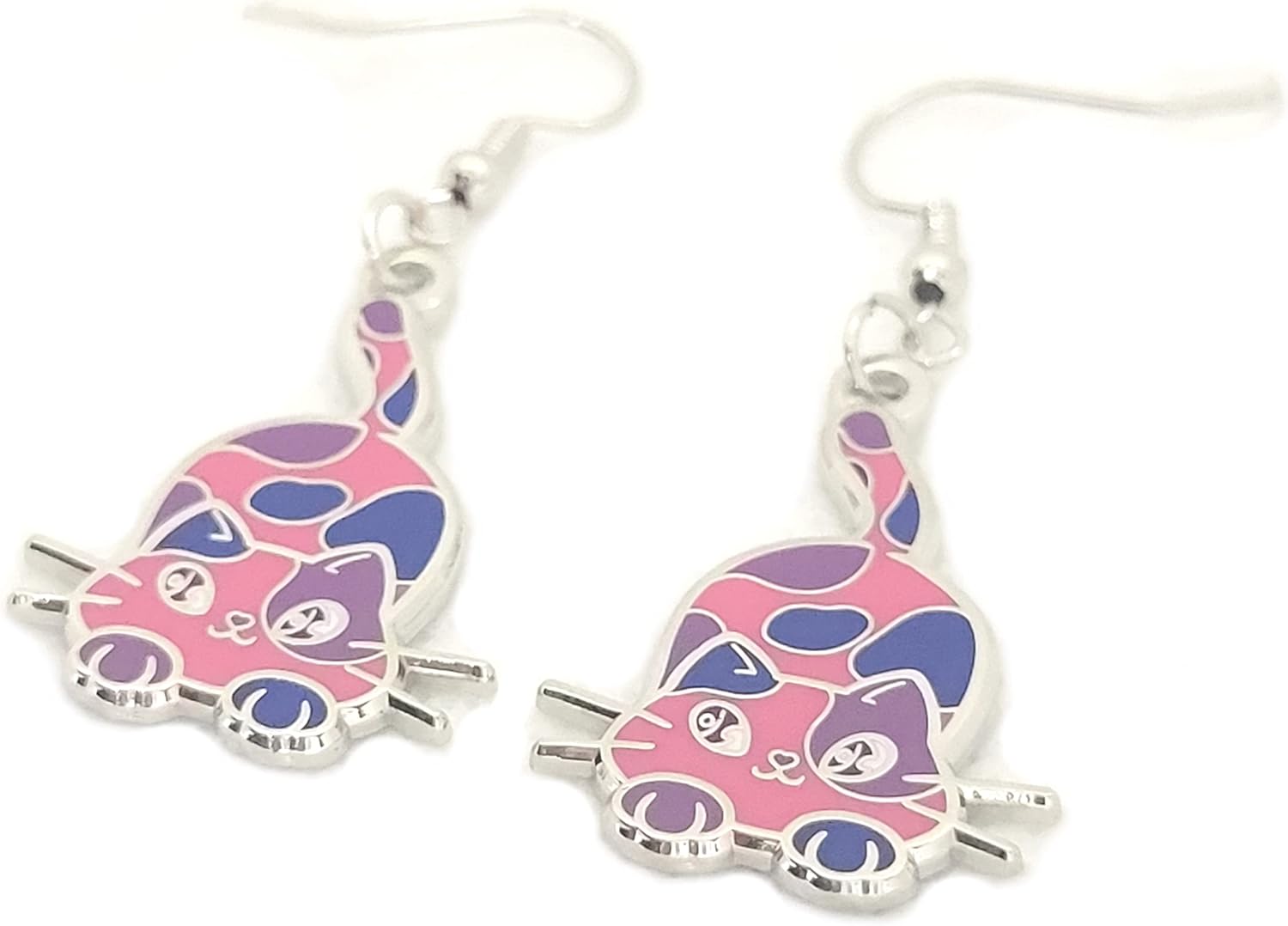Amazon.com: Bisexual Pride Cat Earrings in Bi Flag | Chibi Neko LGBTQ+ ...