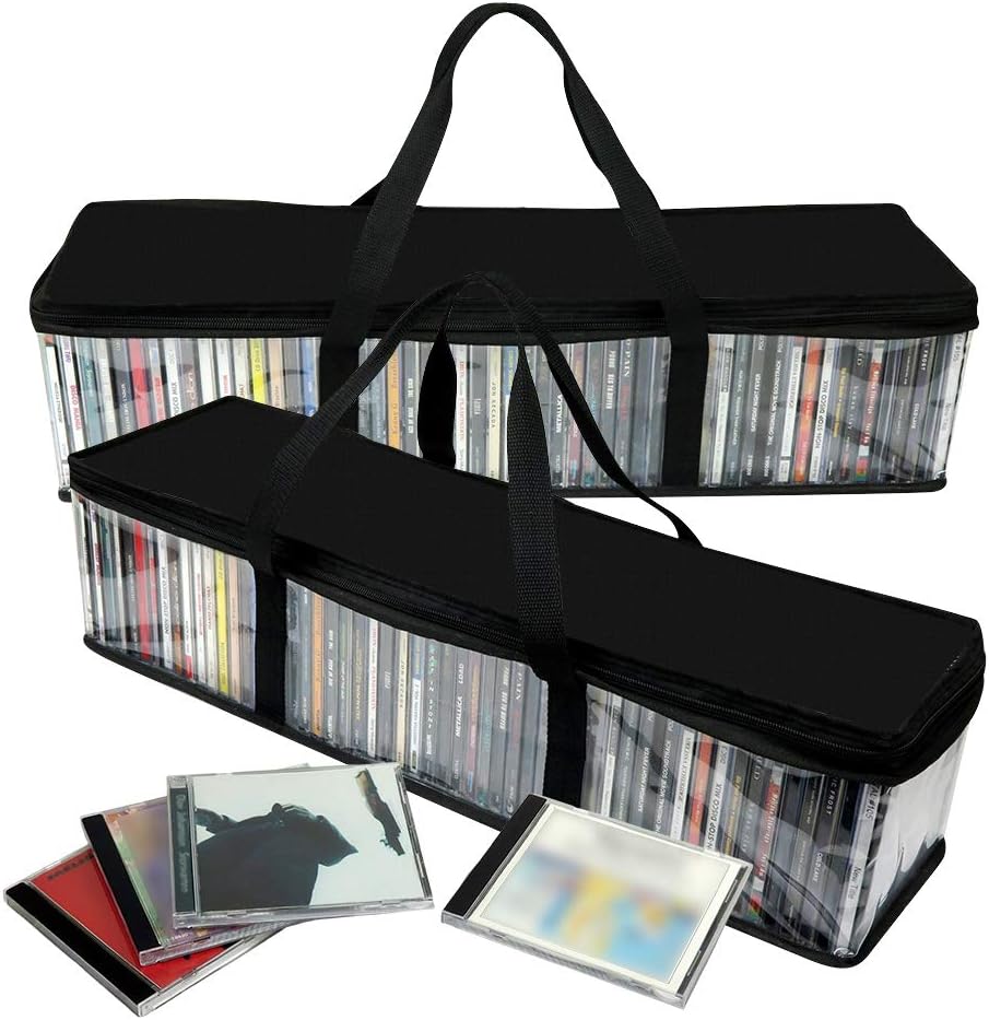 Amazon.com: Evelots CD Storage Bags (2 Pack) Clear PVC Plastic Media ...