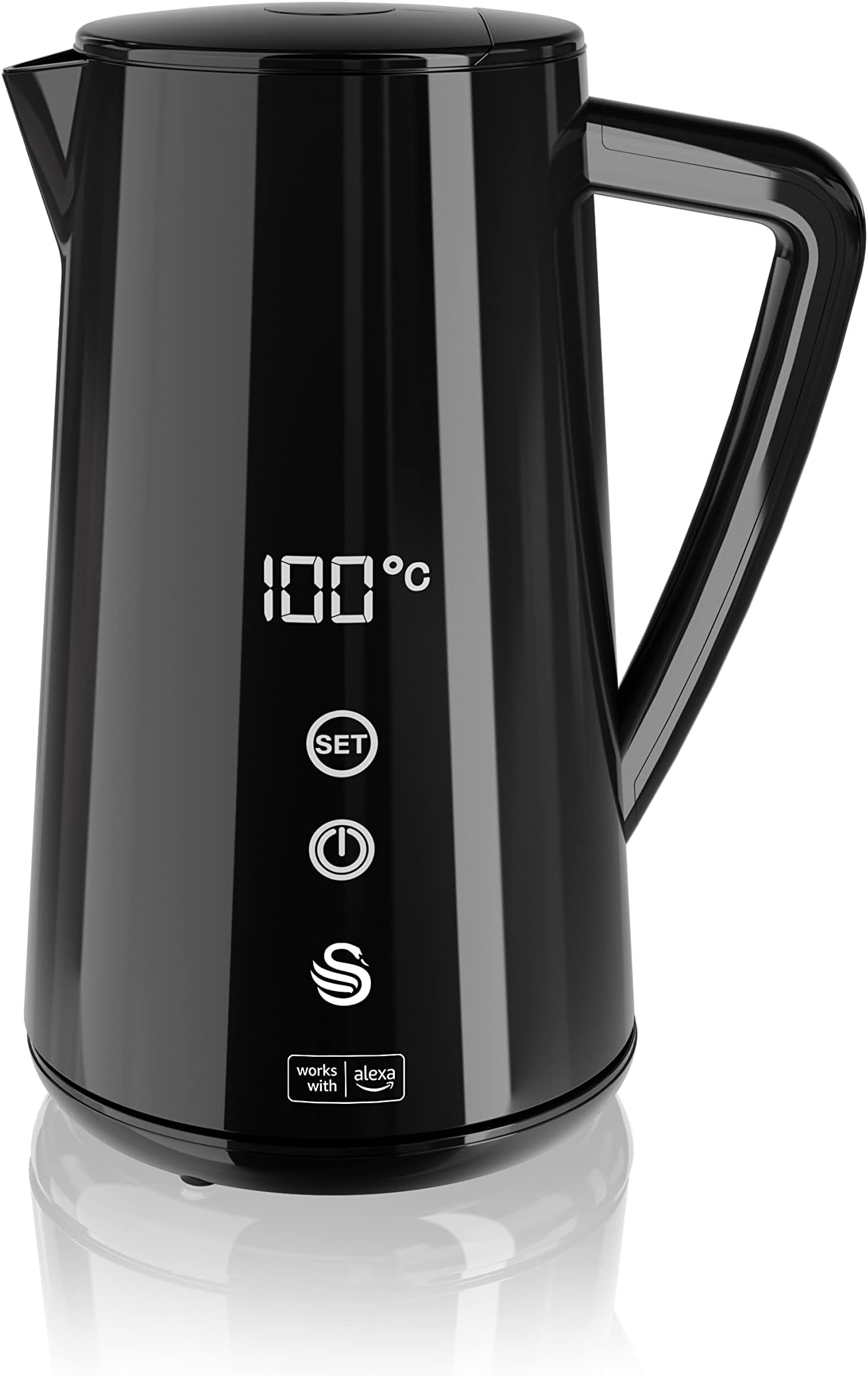 Swan SK14650BLKN Alexa Smart Kettle, LED Touch Display, Keep Warm ...