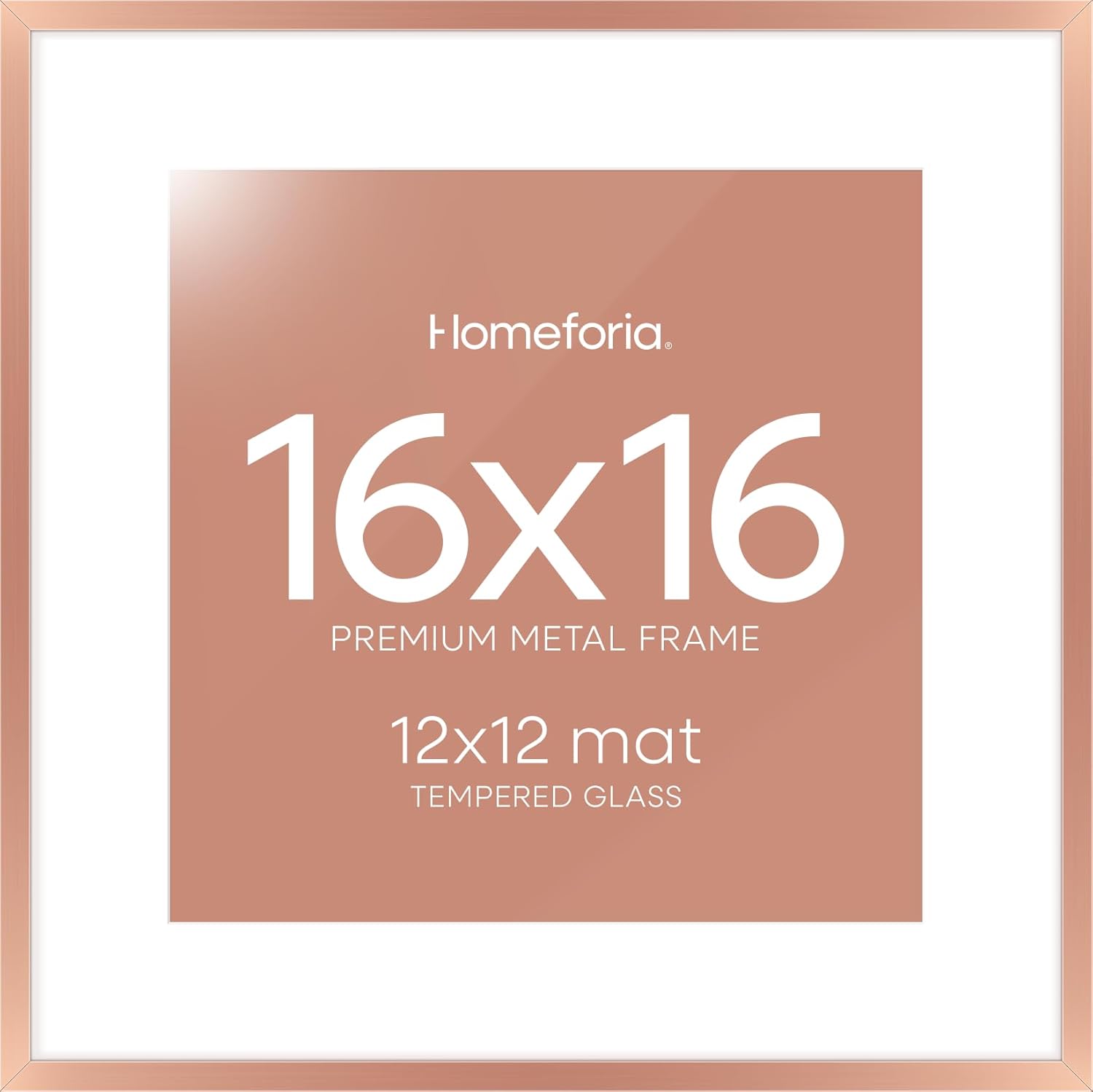 Amazon.com - Homeforia 16x16 Picture Frame Rose Gold, High End Metal 16 ...