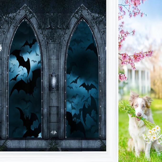 Amazon.com: Brebasf Vintage Gothic Wildlife Bat Window Privacy Film ...