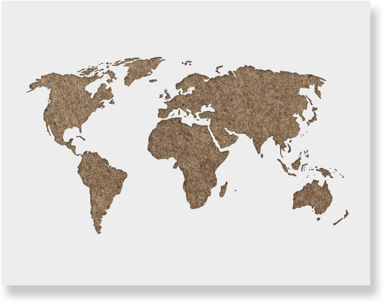 Amazon.com: World Map Design Cake Stencil, Plastic Hollow Printing Cake ...