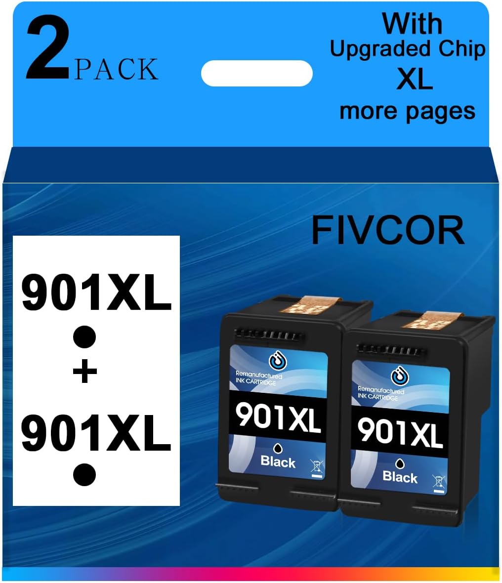 Amazon.com: 901XL Black Ink Cartridges Replacement for HP 901 XL 901 ...