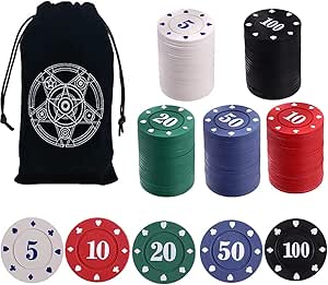 ZOWUBNK Poker Chips,Poker Set,Denomination Poker Chips Set with Black ...