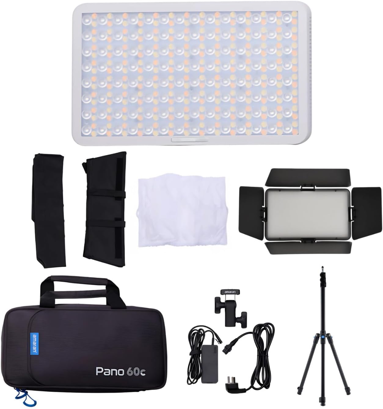 Amazon.com: Amaran Pano 60c White Panel Light All-in-One Creator Kit ...