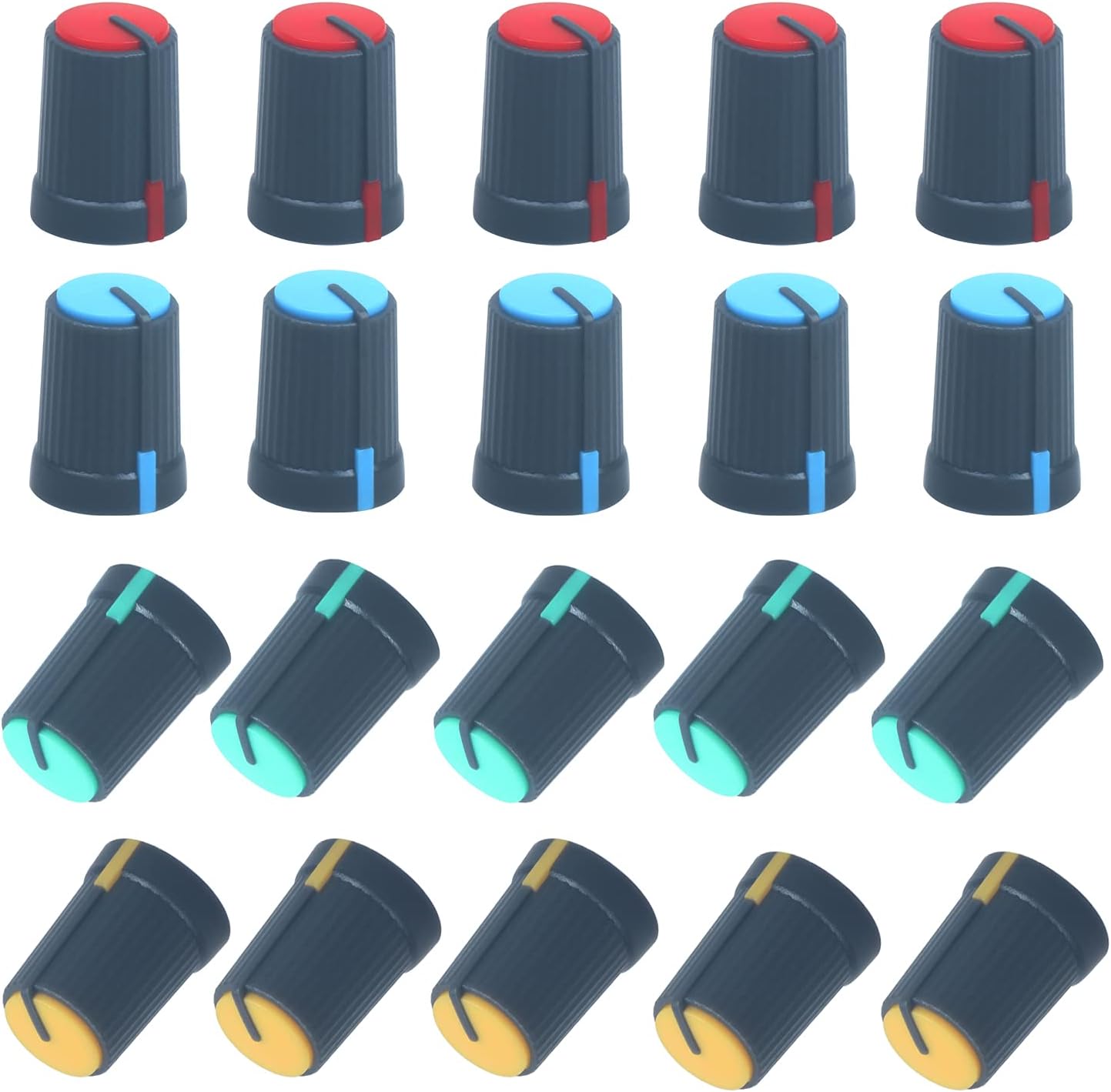 Amazon.com: uxcell 5pcs, 6mm D Type Potentiometer Control Knobs for ...