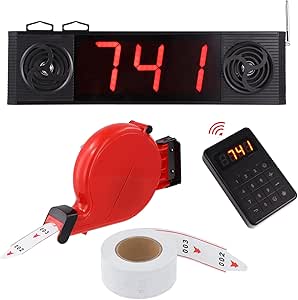 Amazon.com: Queue Calling System & Ticket Dispenser Set, Dual Speaker 3 ...