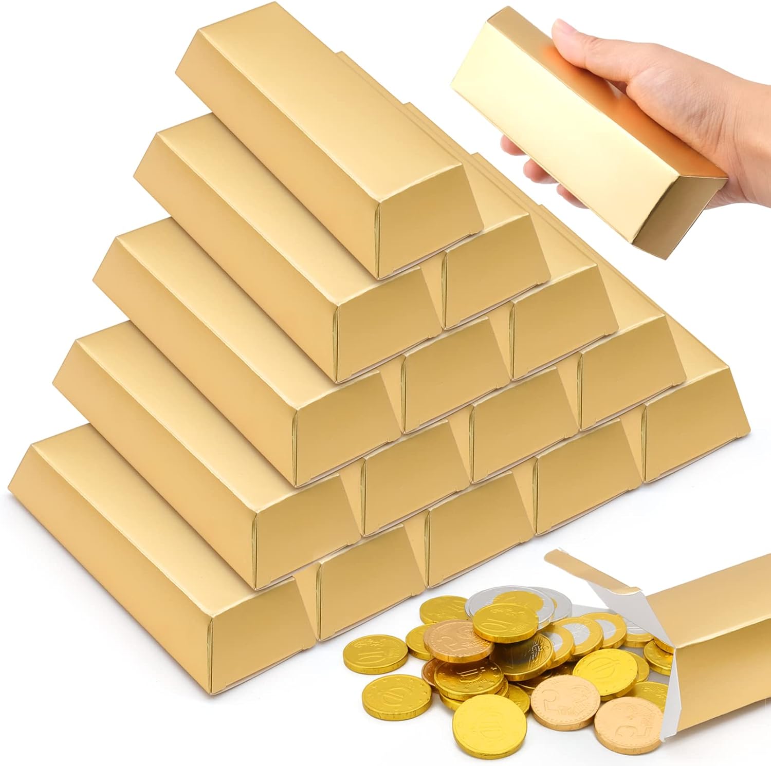 inheming 20 Pcs Fake Gold Bar Gift Boxes Candy Treat Boxes Party Favor ...