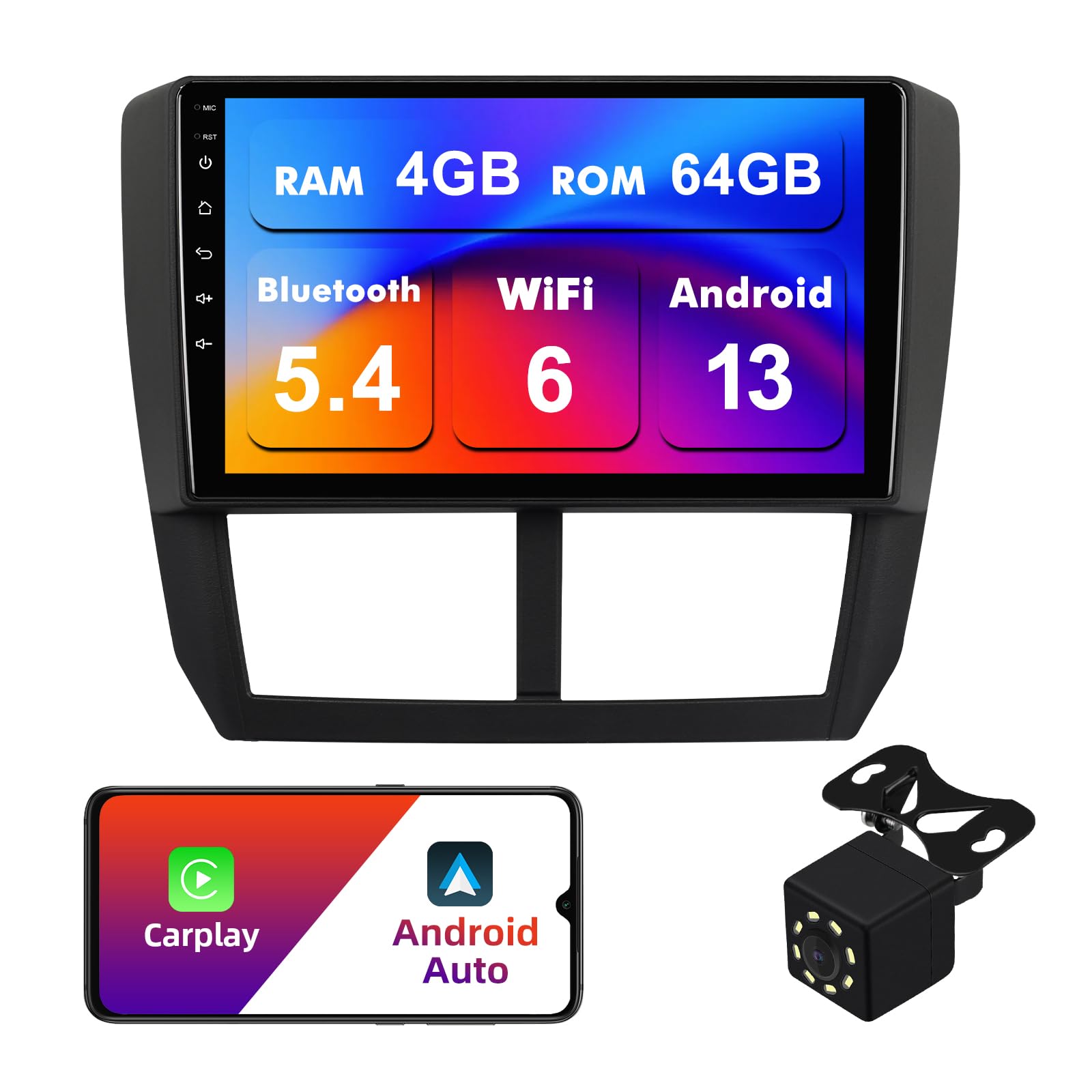 Amazon.com: 4+64G Android 13 Double Din Car Stereo for Subaru Forester ...