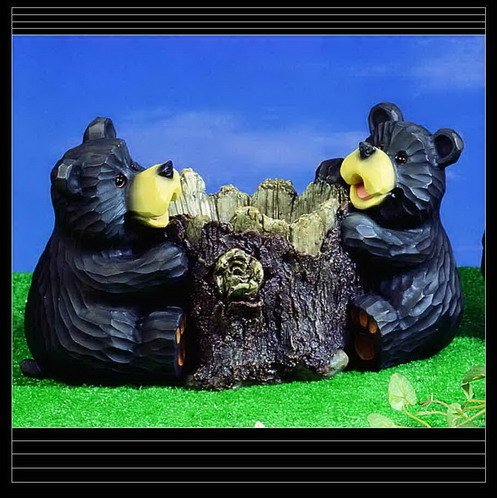 Bear Flower Pot Collectible Sculpture Figure 7H : Amazon.in