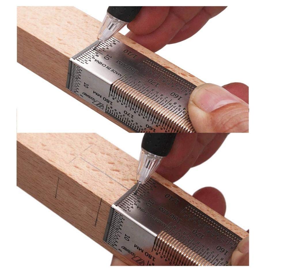 Buy Woodworking Scribe 180-400mm T-Type Ruler Hole Scratching Ruler ...