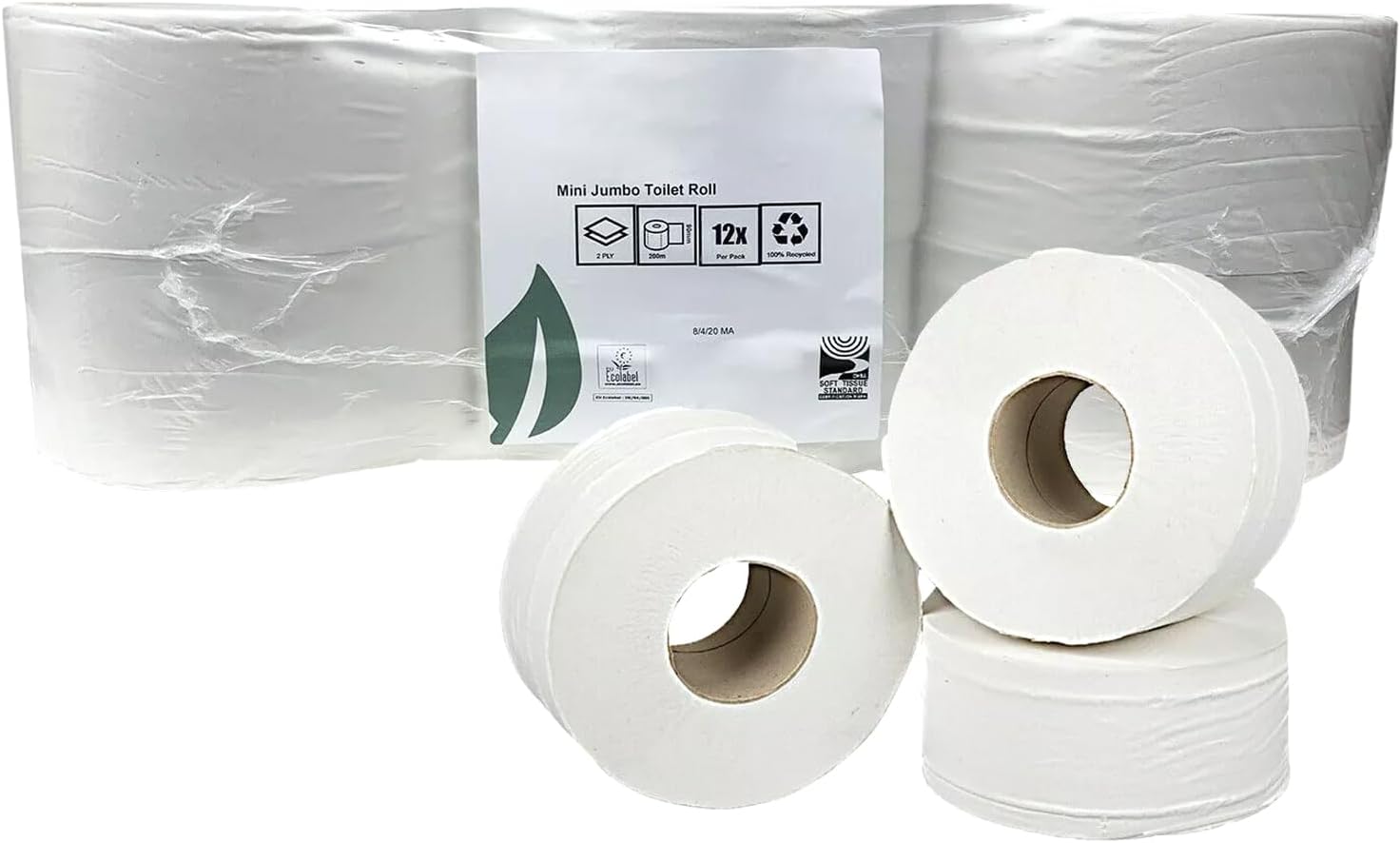 2 Ply Mini Jumbo Toilet Rolls Soft White Tissue for Home, Shops ...