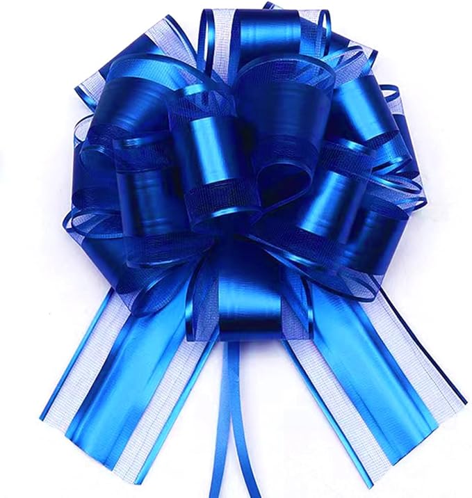 Amazon.com: HQJAXJ 6pcs Pull Bows,Blue Bows for Gift Wrapping Pull Bows ...