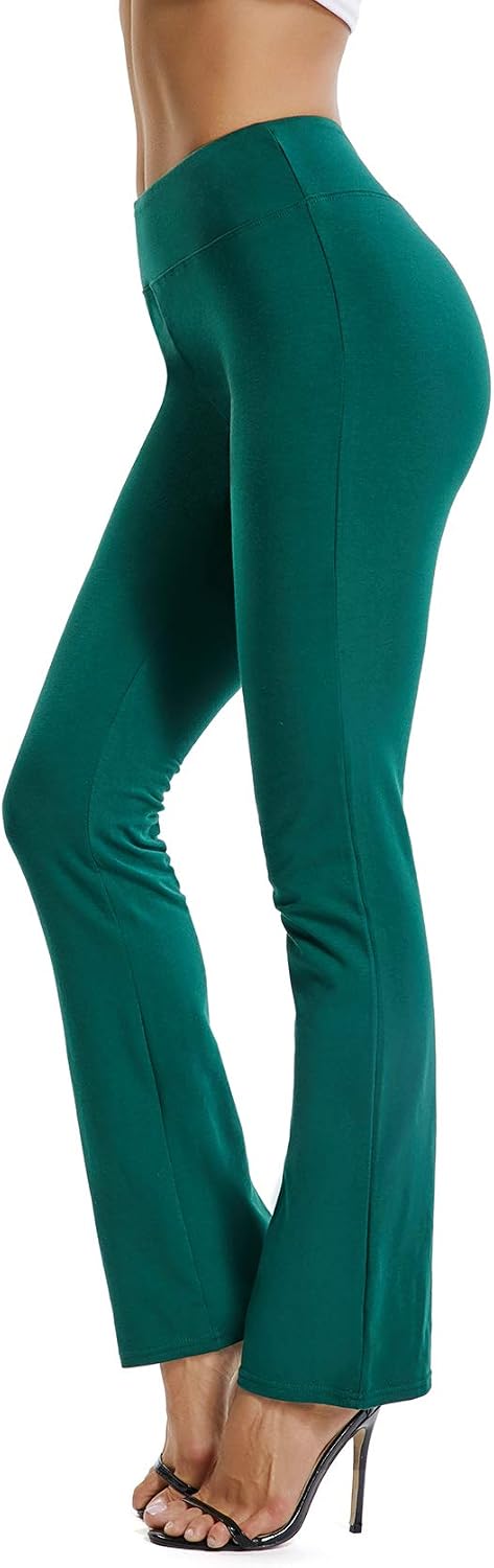 SEASUM Women's Boot-Cut Yoga Pants Bootleg Casual Workout Pants Stretch ...