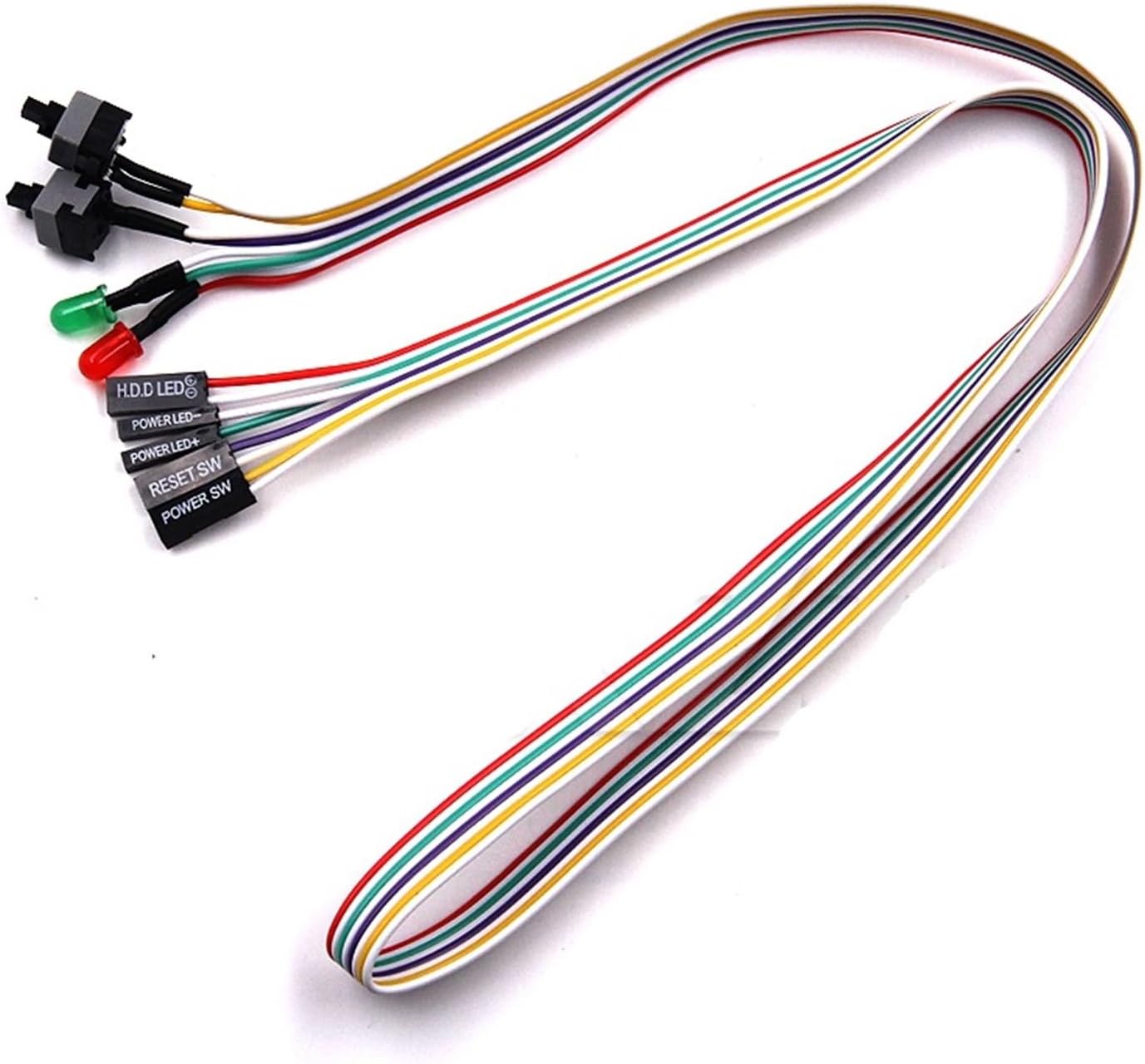 Amazon.co.jp: PC ケース赤緑ランプ ATX 電源リセット HDD スイッチリード 20 "PC マザーボードケーブル : パソコン・周辺機器