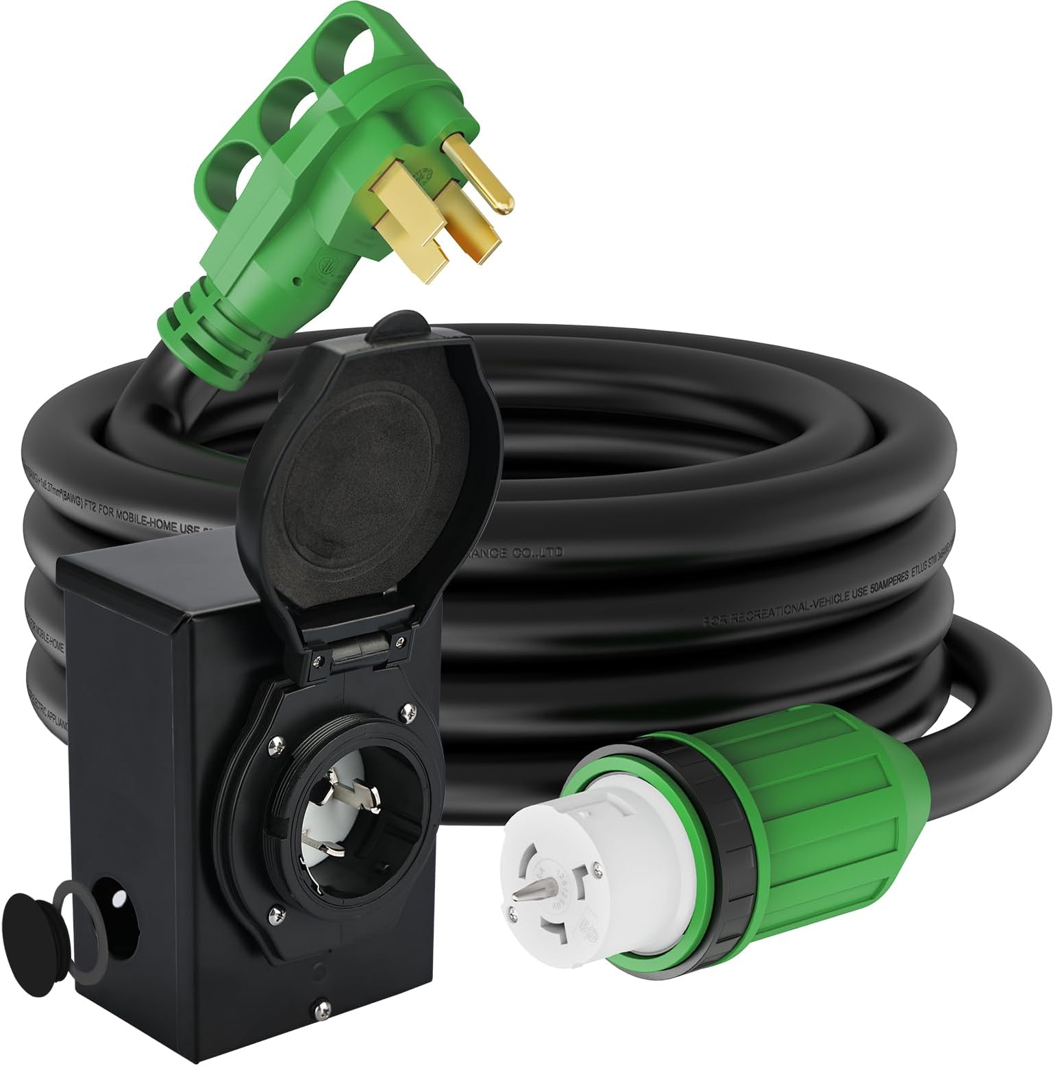 Amazon.com: RVGUARD Emergency Power Combo Kit, 25 Foot 50 Amp Generator ...