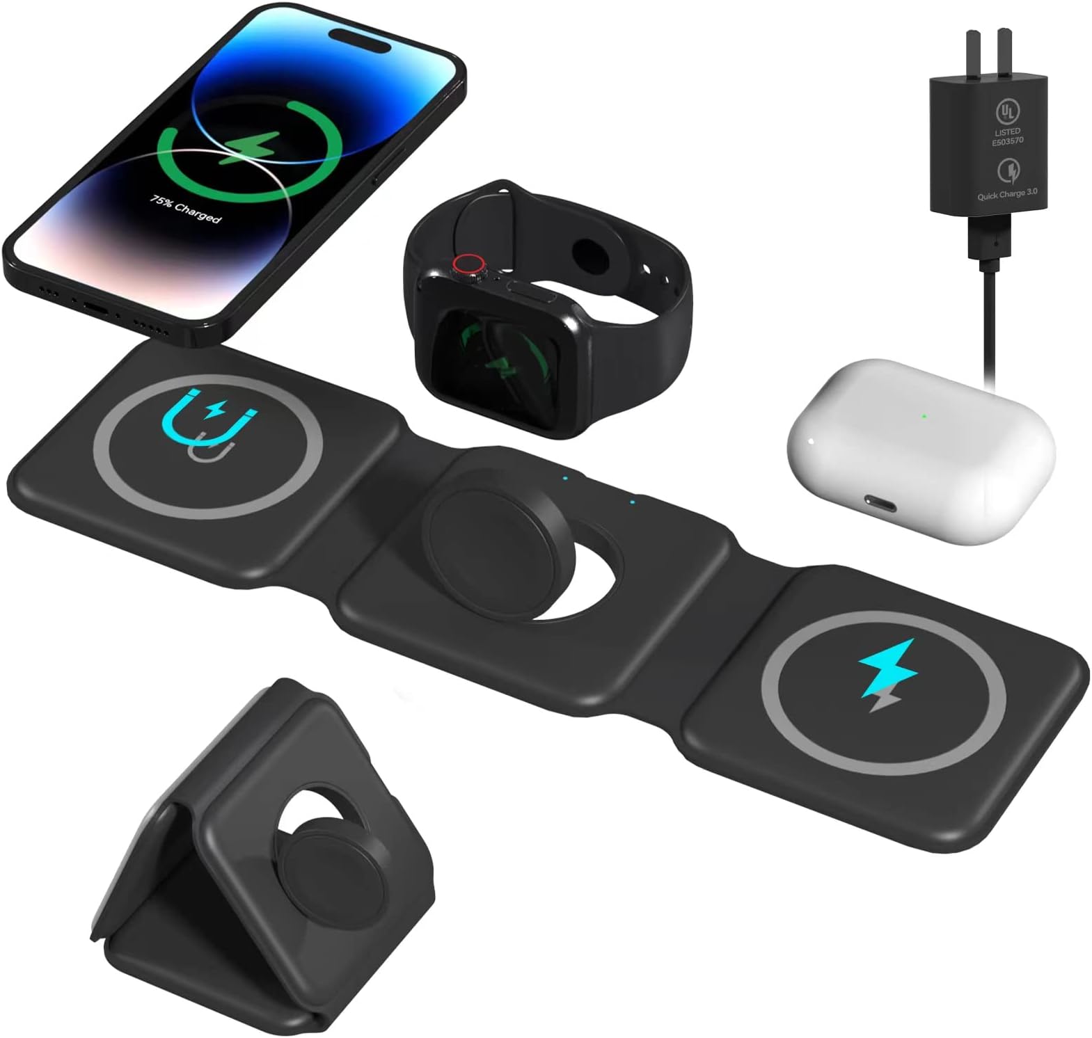 Amazon.com: 3 in 1 Wireless Charging Station for Apple, Magnetic Fast ...