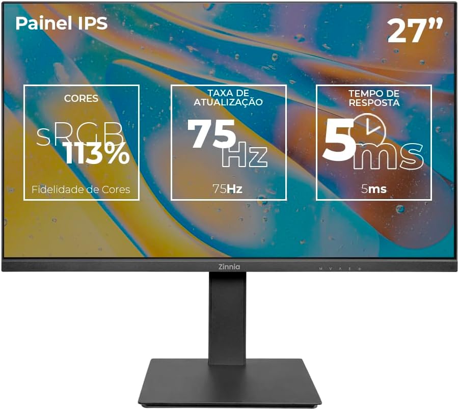 MONITOR ZINNIA DELFOS PRO 27, 27 POL IPS, 2K, SRGB 113, 75HZ, FREESYNC ...