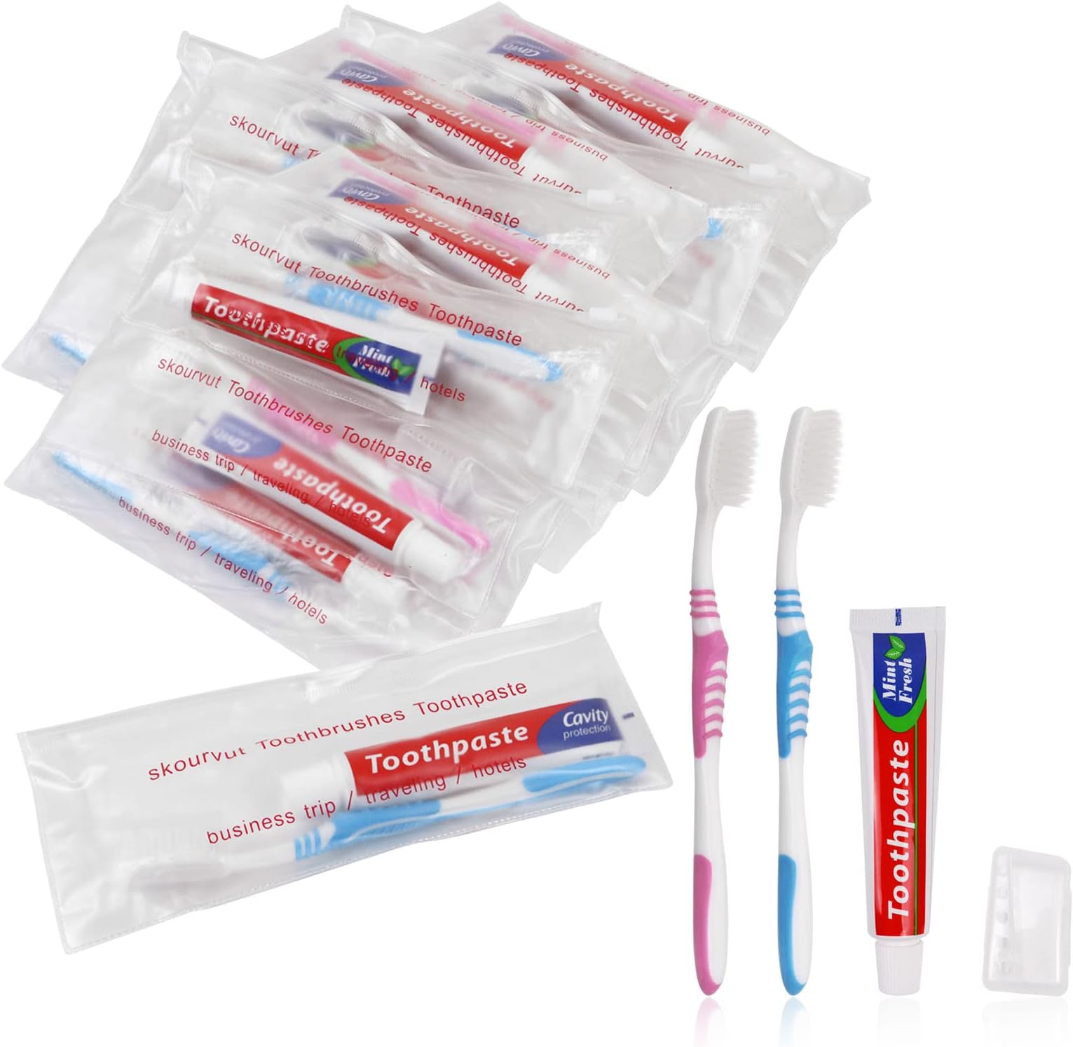Amazon.com : meekoo 200 Set Disposable Toothbrushes with Toothpaste and ...
