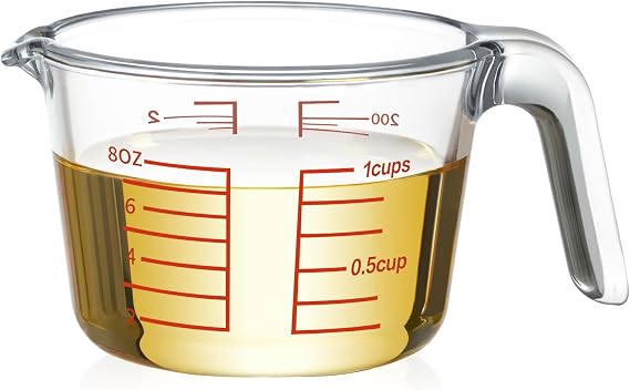 Amazon.com: NUTRIUPS High Borosilicate 1Cup Glass Measuring Cup, Glass ...