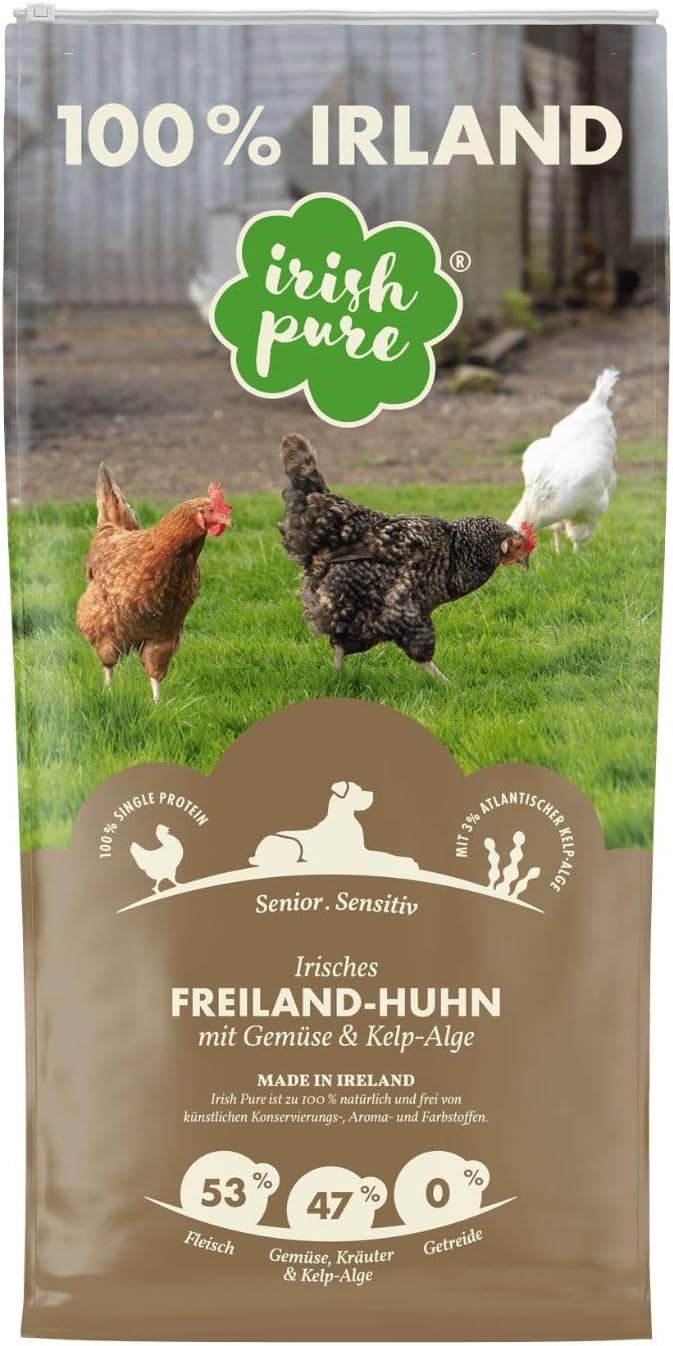 Irish Pure Trockenfutter Adult | 12kg | Weiderind & Freiland-Huhn mit ...