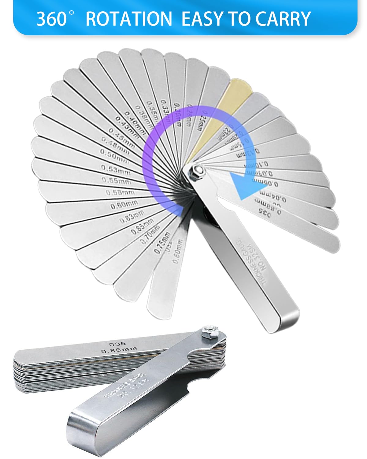 Snapklik.com : Feeler Gauges - 32 Blades Feeler Gauge Set Stainless ...