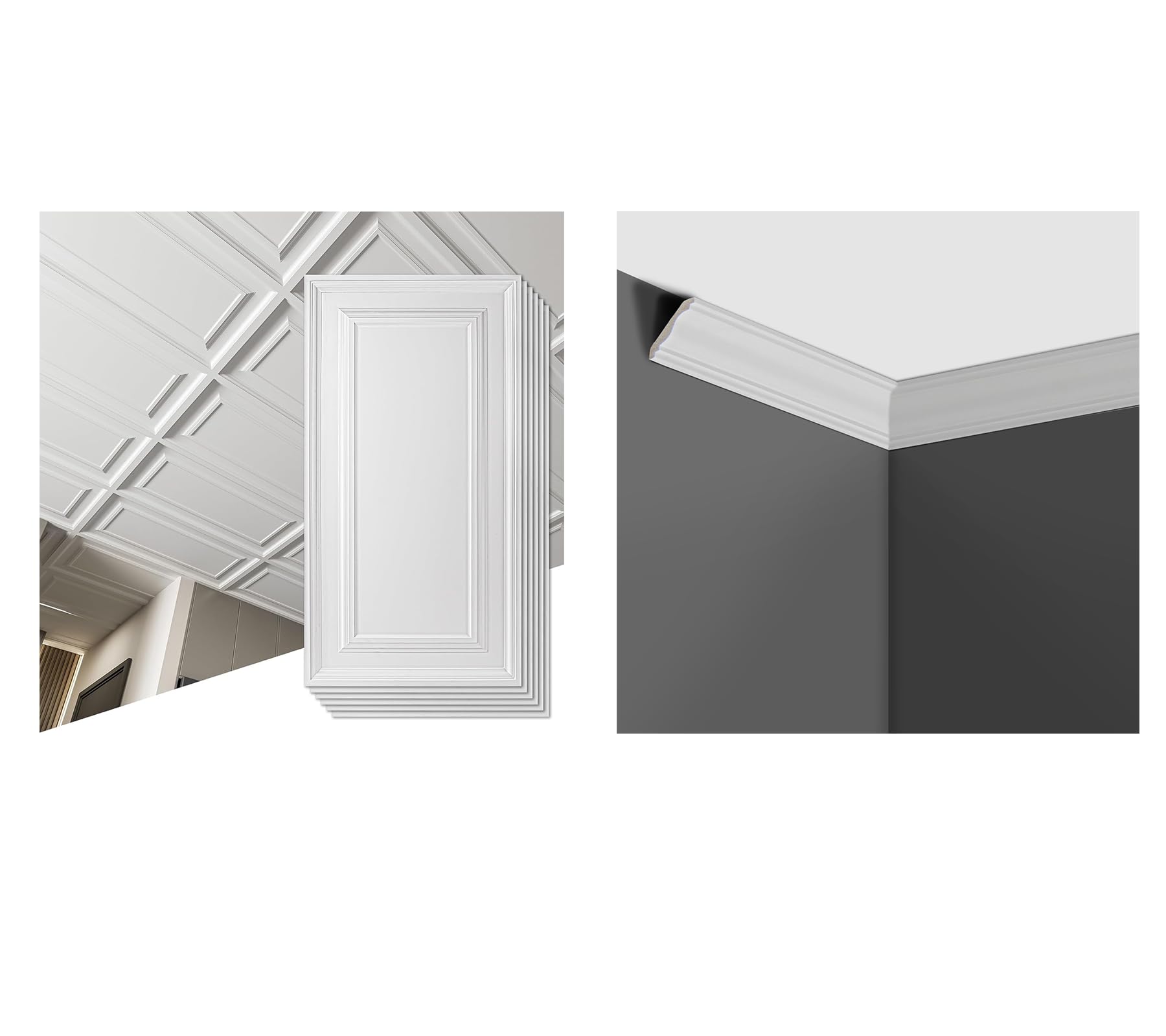 Amazon.com: Art3d 12-Pack Drop Ceiling Tiles 2x4 Ft&Ceiling Crown ...