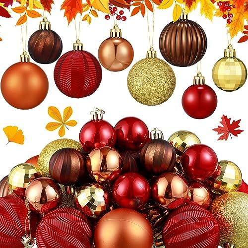 Amazon.com: Libima 48 Pieces Ball Ornaments Tree Fall Hanging Autumn ...