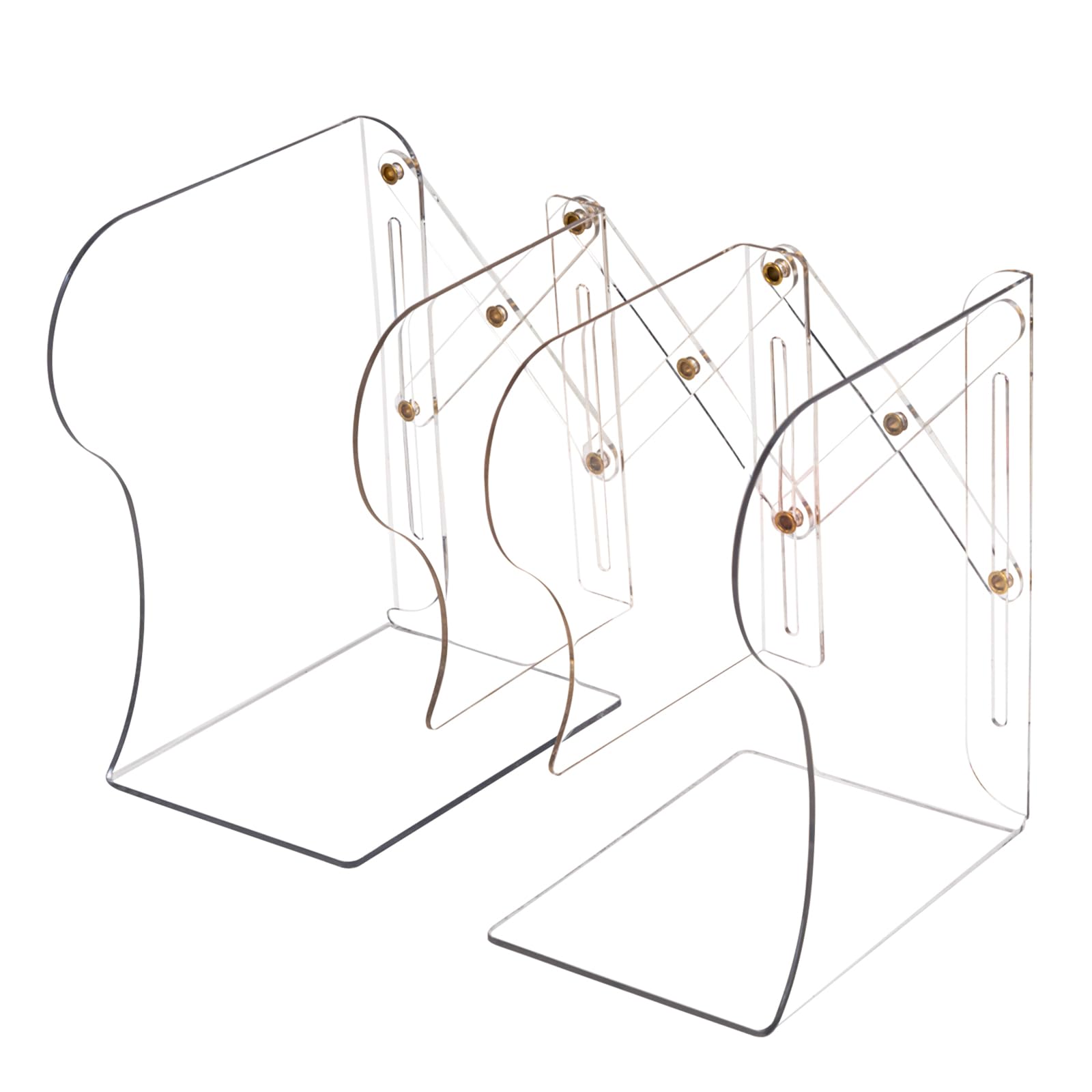 Amazon.com: Adjustable Book Ends, Plastic Bookends with 2 Dividers ...