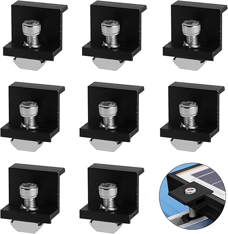Pack of 8 Solar Panel Brackets, 30 mm Solar Panel Brackets, End Clamps ...