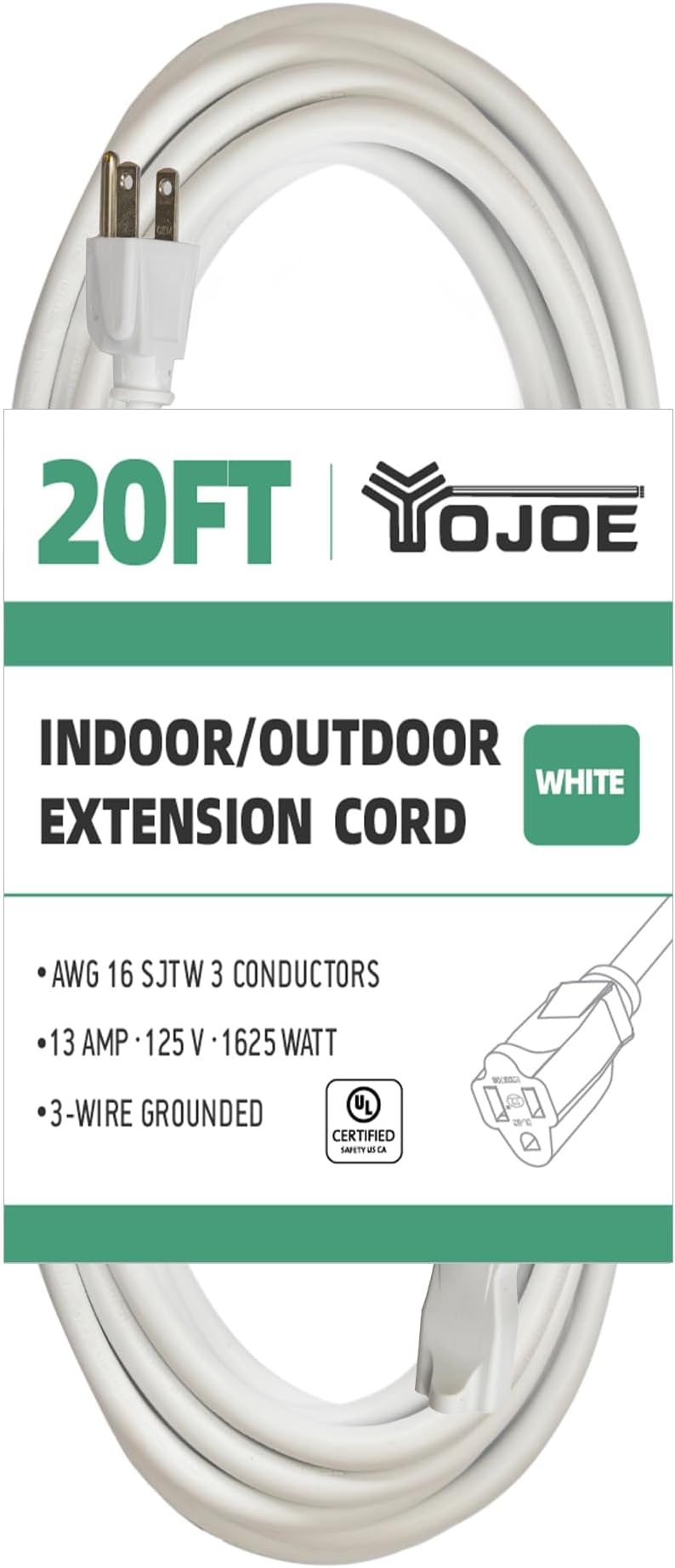 Woods Light Duty Extension Cord, 20Ft, 16 Gauge, Small Appliance Cord ...